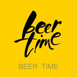Beer time lettering Royalty Free Vector Image - VectorStock