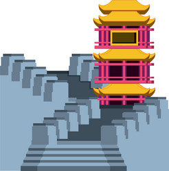 Chinese wall isolated icon Royalty Free Vector Image