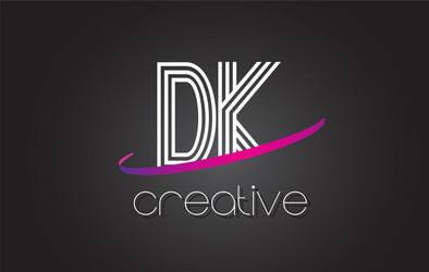Dk d k lines letter design with creative elegant Vector Image