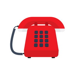Retro style red telephone ringing pick up Vector Image