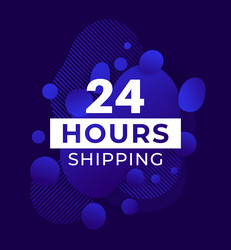 24 hours shipping banner design for web Royalty Free Vector