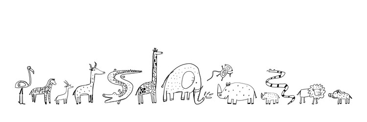 African Animals Line Drawing Vector Images (over 7,800)