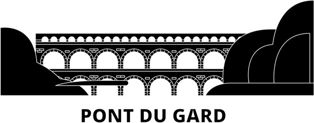 France pont du gard tourism landmarks Royalty Free Vector
