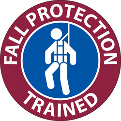 Hard hat decals caution fall protection trained Vector Image