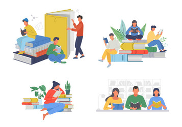 Poster design for read a book with monkey reading Vector Image