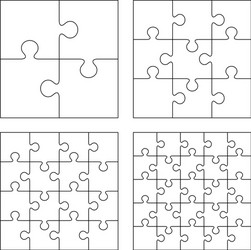 Unusual abstract blank jigsaw puzzles set simple Vector Image