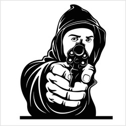 Man with gun ghetto warriors Royalty Free Vector Image