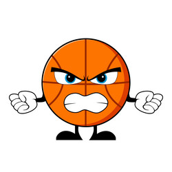 Angry basketball cartoon character Royalty Free Vector Image