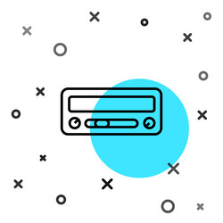 Black line car audio icon isolated on white Vector Image
