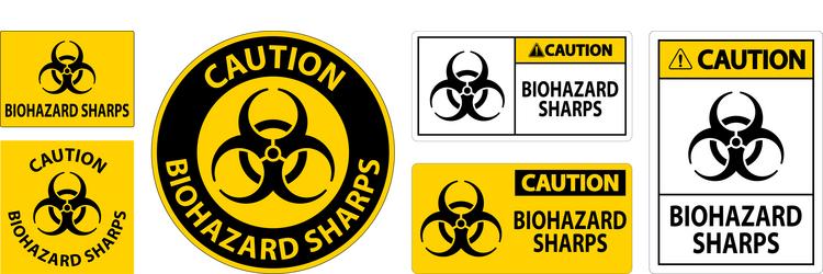 Biohazard label sharps Royalty Free Vector Image