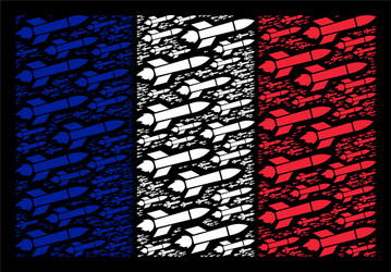 French flag mosaic of missile launch items Vector Image