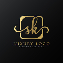 Initial letter sk logo design template sk letter Vector Image
