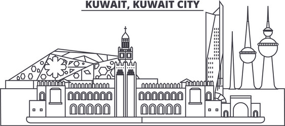 Kuwait city tourism landmarks city Royalty Free Vector Image