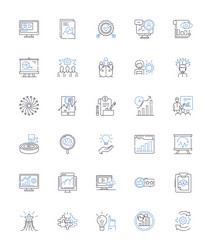 Approach and method line icons collection Vector Image