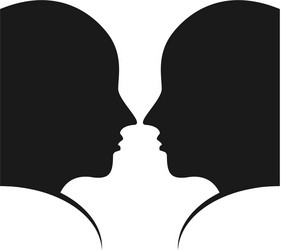 Two face template design Royalty Free Vector Image