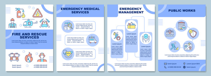 Emergency situations red brochure template Vector Image