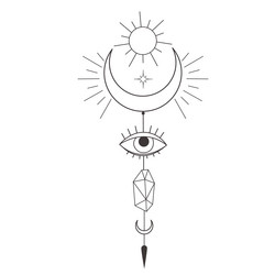 Line art design with crescent on the white Vector Image