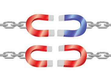 Set Magnets In Different Shapes On White Vector Image