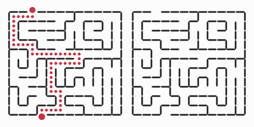 Maze game path square a simple logic game Vector Image