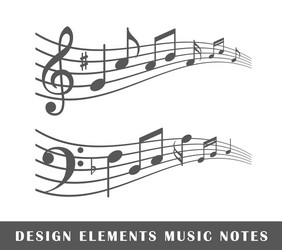 Music notes flowing musical note key composition Vector Image