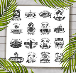 Summer designs on tropical beach background Vector Image
