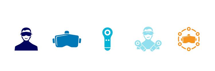 Virtual reality vr helmet vr controller vr game Vector Image