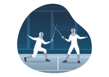 Fencing player sport with fencer fighting Vector Image