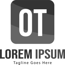 Initial ot logo template with modern frame Vector Image