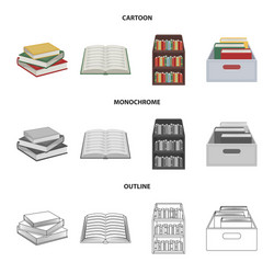 Library and textbook sign Royalty Free Vector Image