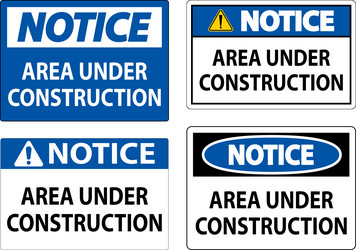 Caution sign area under construction Royalty Free Vector