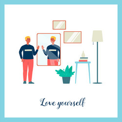Be yourself banner or poster with confident young Vector Image