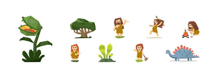 Prehistoric stone age people characters and Vector Image