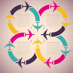 Background with colorful airplanes Royalty Free Vector Image