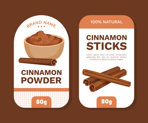 Cinnamon design with aromatic spice sticks Vector Image
