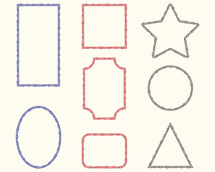 Frames outline set hand drawn decorative doodle Vector Image