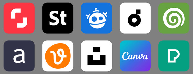 Photostock buttons set Royalty Free Vector Image