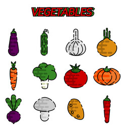 Cute cartoon vegetable collection Royalty Free Vector Image