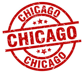 Chicago red square stamp Royalty Free Vector Image