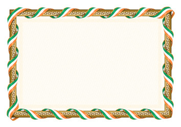Horizontal frame and border with ireland flag Vector Image
