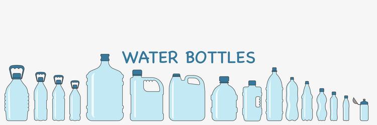 Large and small water bottles set Royalty Free Vector Image