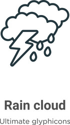 Rainfall outline icon thin line black Royalty Free Vector