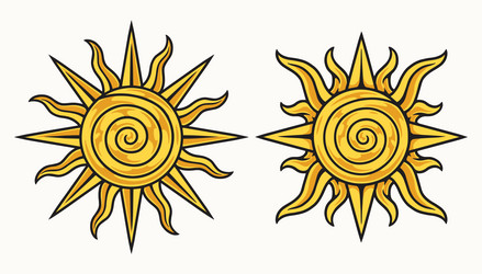 Monochrome icon of sun with beams Royalty Free Vector Image