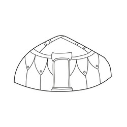 Simple coloring page yurt of nomads Royalty Free Vector