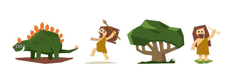 Prehistoric stone age people characters and Vector Image
