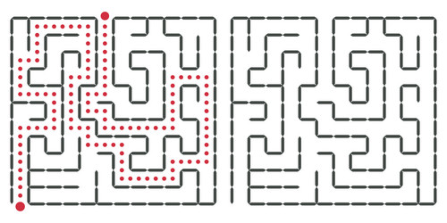 Maze game path square a simple logic Royalty Free Vector