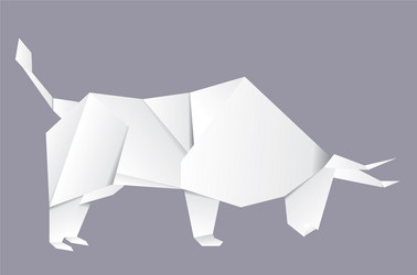 White origami bull Royalty Free Vector Image - VectorStock
