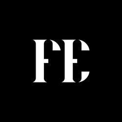 Fe logo f e design white letter fef Royalty Free Vector