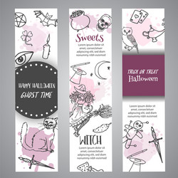 Hand drawn halloween brochure template horror Vector Image