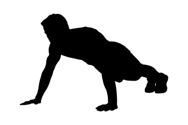 Man push up silhouette Royalty Free Vector Image