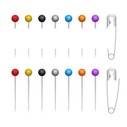 Sewing needles and pins Royalty Free Vector Image